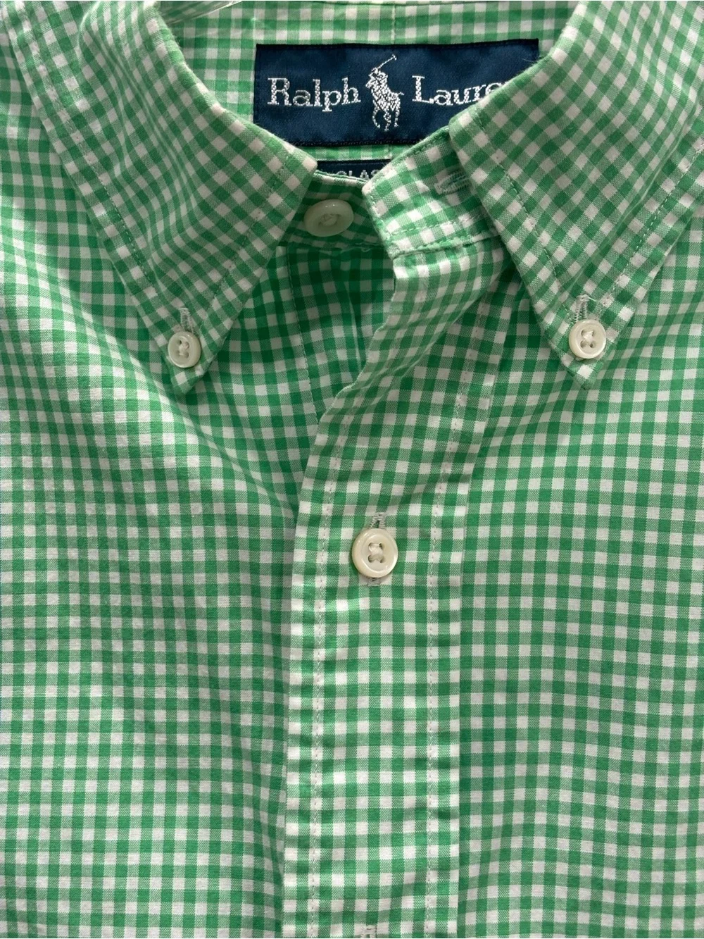 Ralph Lauren | Shirts | Ralph Lauren Green Gingham Buttondown Shirt ...